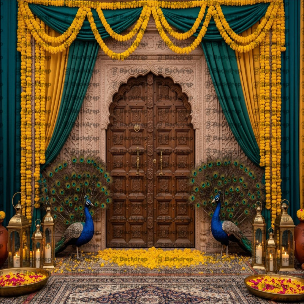 Baby Krishna Playing Theme Backdrop – Backdrop Layers